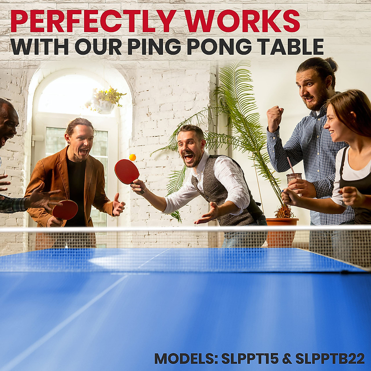SereneLife Professional Ping Pong Paddle Set - Table Tennis Paddles and Balls Set w/ 4 Ping Pong Rackets, 8 Table Tennis Balls, Paddle Case - 2 or 4 Players Professional & Recreational Games - SLPPRAC
