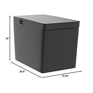 Premium Square Smart Toilet - Auto Open/Close Lid, Heated Bidet Seat, Modern Toilet Bidet Combo with Auto Flush, Warm Water, Dryer, One-Piece Tankless Toilet with Remote control