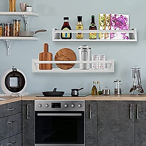 hundrecip Floating Book Shelves White 24inch Set of 2 for Nursery Bathroom Bedroom (White-24), 24 x 3.94 x 3.54 inch