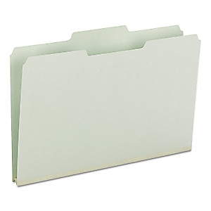Smead Pressboard File Folder, 1/3-Cut Tab, 1" Expansion, Legal Size, Gray/Green, 25 per Box (18230)