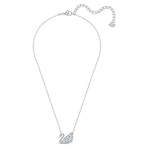 SWAROVSKI Swan Pendant Necklace, Iconic Swan Pendant with Clear Crystals on a Rhodium Finish Setting, Part of the Swan Collection