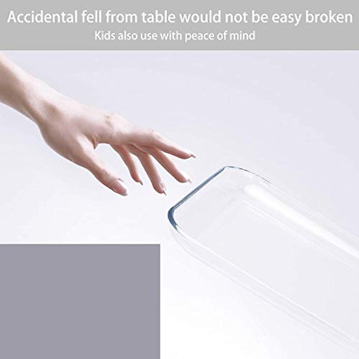 FOYO Toast Plates, Clear Square Tempered Glass Salad Dessert Plates 7 Inch, Set of 3