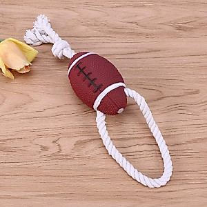 GAOF Dog Ball Toy Fun Squeaky Rugby Football with Natural tug Rope Premium pet Toy pet Supplies
