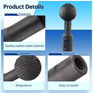 Varku Sphere Rotary Burr, Carbon Steel Ball Grinding Head Power Carving Tools, Wood Polishing Carving Engraving Drilling Bits. 5/8-11 Threads for 4 1/2 and 5 Inch Angle Grinder