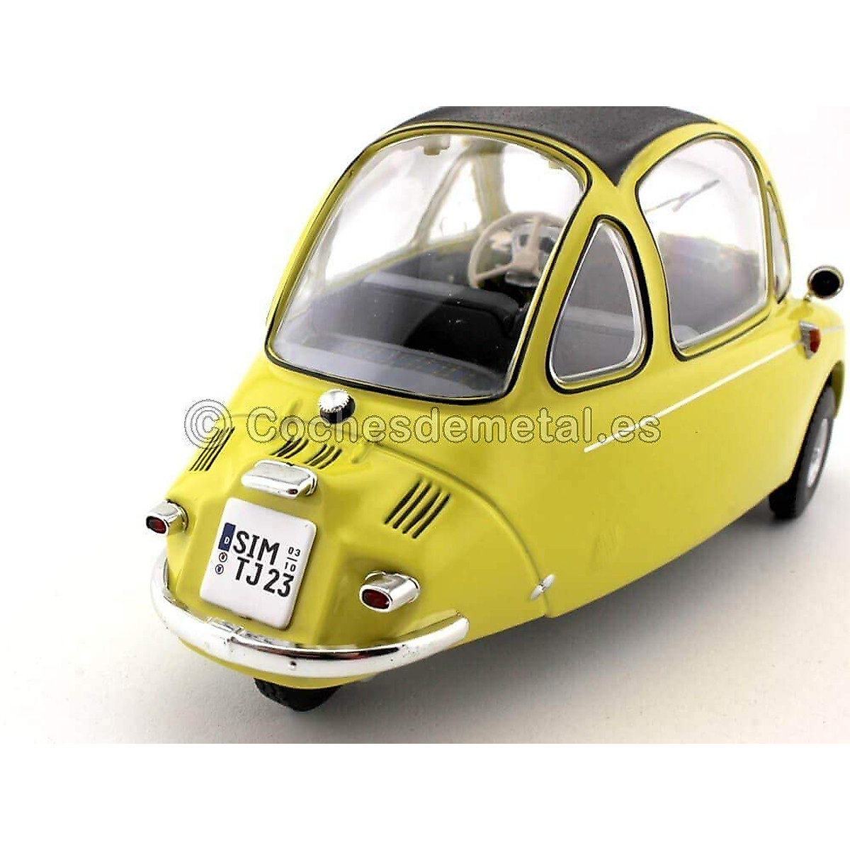 Oxford Diecast Heinkel Trojan LHD Bubble Car Yellow 1/18 Diecast Model Car 18HE003