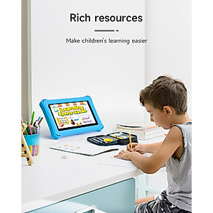 Tablet for Kids, 8 inch Kids Tablet 2GB RAM 32GB ROM Android 11 Tablets IPS Touch Screen 1280x800, Iwawa & Parent Control Toddler Tablet, WiFi, Dual Camera, 4300mAh Battery, Shockproof Case, Blue