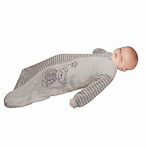 NATUZ Baby Wearable Blanket Long Sleeve Tog 2. Toddler Sleeping Sack With Arms 3-6T Long Flannel Velour Child Large XL Sleeping Bag Warm Soft Sleeper Grey Unisex