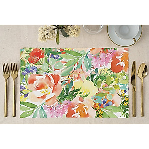DB Party Studio Paper Place Mats Pack of 25 Gorgeous Colorful Watercolor Flowers Bridal Shower Engagement Graduation Parties Brunch Dinner Easy Cleanup Disposable Table Setting 17" x 11" Placemats