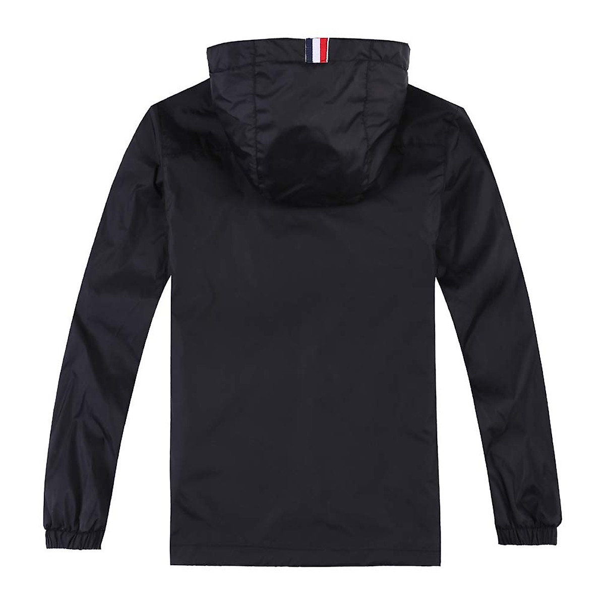 Jingle Bongala Boys Girls Lightweight Breathable Raincoat Waterproof Hooded Rain Jacket Windbreaker Easy to Fold-Black-150