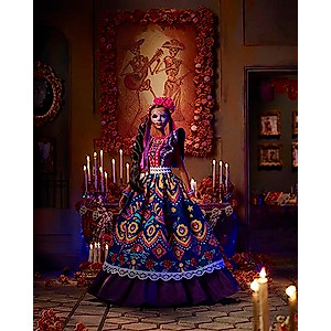 Barbie Signature Doll, 2022 Dia De Muertos Collectible, Traditional Ruffled Dress with Flower Crown & Calavera Face Paint