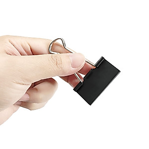 DSTELIN Large Binder Clips 1.6Inch (24 Pack), Big Paper Clamps Clips for Office Supplies, 1.6Inch/41mm Width, 0.7Inch/18mm Capacity, Black