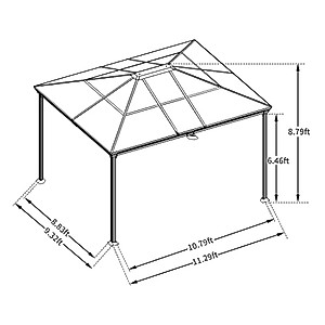 LHLLHL 10x12 Ft Outdoor Canopy Gazebo Garden Gazebo with Privacy Curtains, Shelter Canopy for Deck Backyard,Wedding,