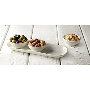 Portmeirion Sophie Conran for Bowl and Tray Set, Porcelain White, 27.5 x 10 x 3.1 cm