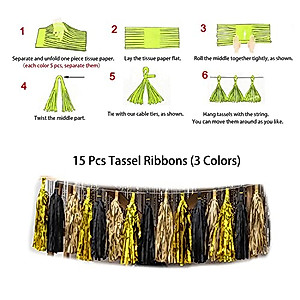 LFVIK Black Gold Birthday Decorations Background&4 Sizes Balloons Garland Black Gold Party Set,Birthday Banner,Crown Balloons,Silver Curtains,Tassel,Gold Confetti Balloons,for Women Men Birthday Party