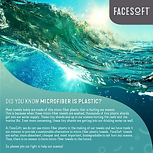 Facesoft Yoga Towel - Infused with Activated Charcoal to Detoxify and Sweat - Made with Eco-Friendly Aqua-Cotton Yarn - Biodegradable and Sustainable - All Ages