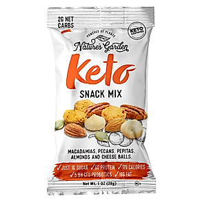 Nature’s Garden Keto Variety Snack Packs – Keto Snack Mix, Keto Deluxe Mix, Heart Healthy Nuts, Probiotic Cheese Balls, Mixed Nuts, Gluten-Free, Energy Boost, Healthy Snacks– 1 Oz Bags (18 Individual Servings)