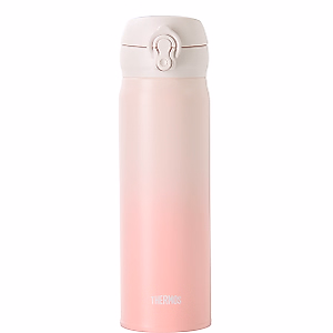 THERMOS Vacuum Insulated Water Bottle, Stainless Steel Thermos, Simple & Lightweight Insulated Water Cup, Portable Straight Water Cup with Bounce Cover, 16.9-ounce (Gradient Pink)