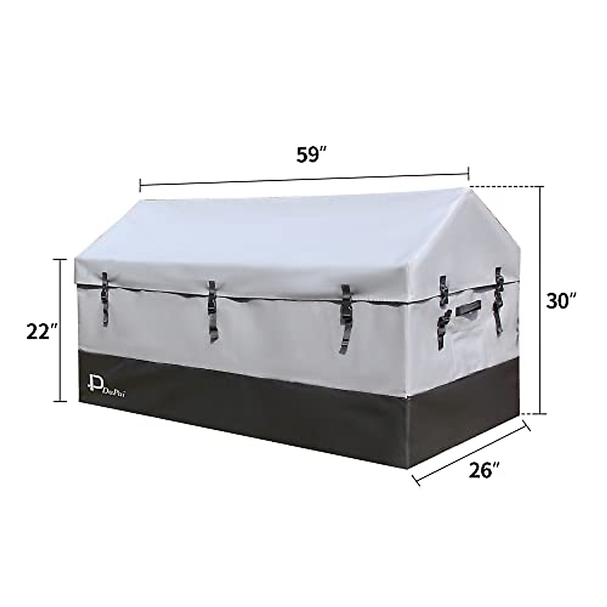 dapai Outdoor Storage box, 172 Gallons Capacity Waterproof Portable Deck Box for Gardening Tools, Seat Cushions,and Other Accessories. Grey & Black