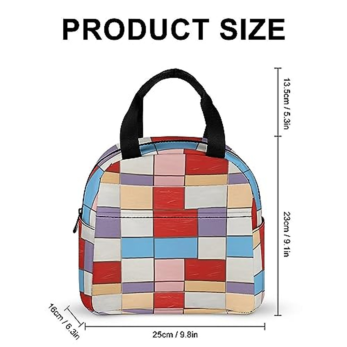 LUCYSMARTSHOP Pink Small Lunch Bag Flower LunchBox for Girl Teen Cute Small Bag,Children Girl Christmas Wishes, Teen Girl 10-12 Christmas Gifts Girl BigKid Gift Idea (Pink Tuilp Checkerboard)