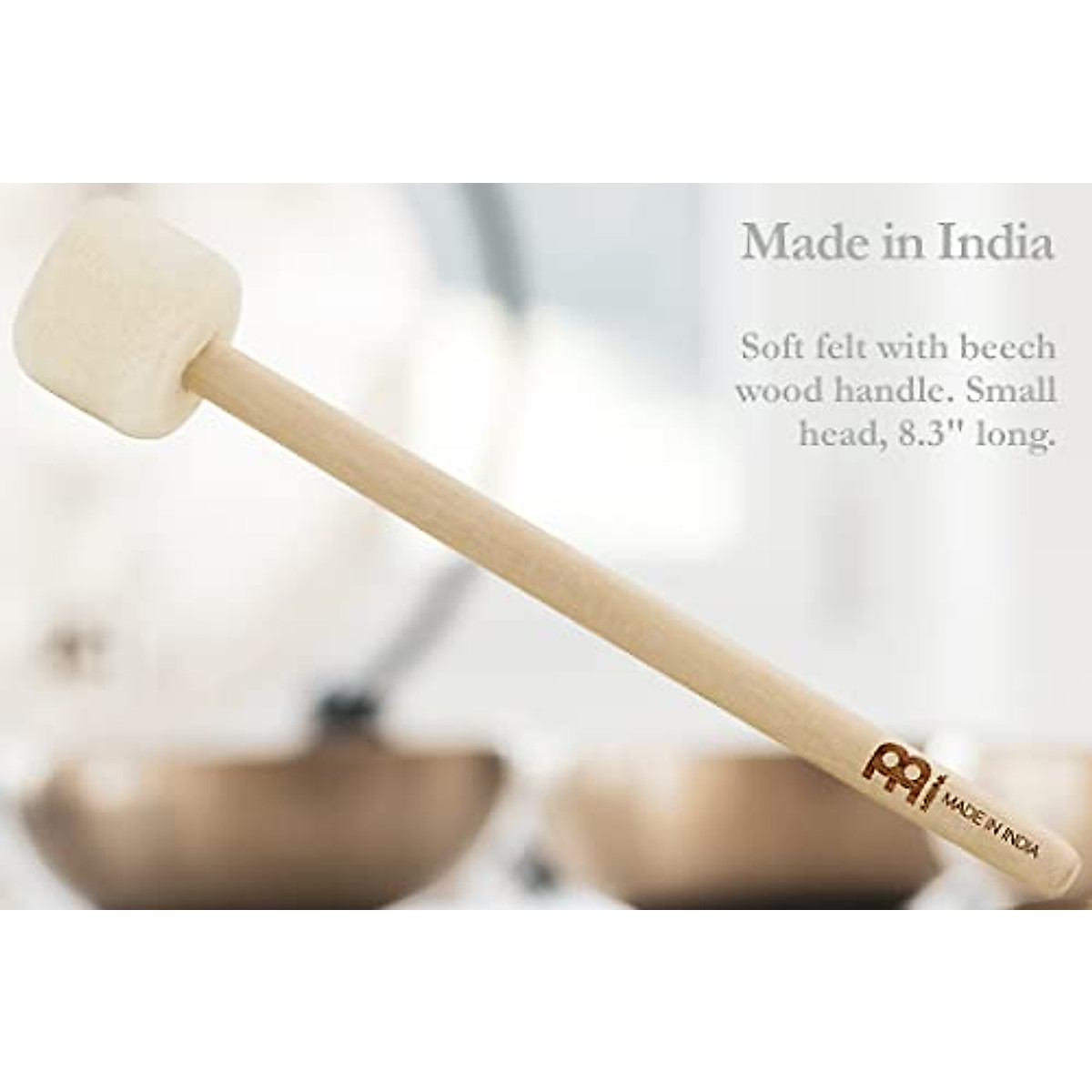 Singing Bowl Mallet, Felt Head — MADE IN INDIA — for Meditation, Sound Healing Therapy and Yoga, 2-YEAR WARRANTY