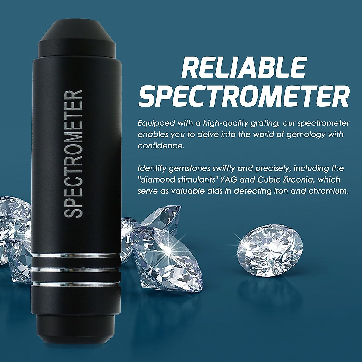 Handheld Diffraction Spectroscope, Pocket-Sized Grating Gemological Spectrometer in a Gem Tool Jewelers Eye Loupe for GIA Use and Quick Identification Gemstone Jewelry Magnifier