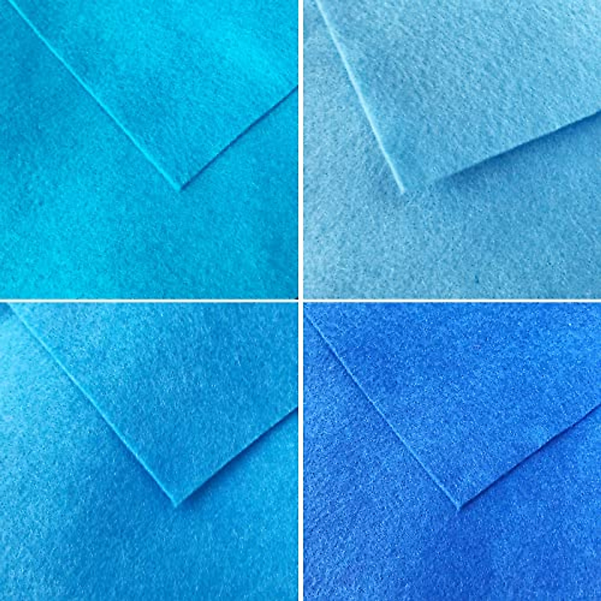 Gnognauq 7Pcs Soft Felt Fabric Sheet DIY Craft Blue Series Felt Pack Sewing Nonwoven Patchwork Cotton Fabric Squares for Sewing, DIY Arts & Crafts (45x45cm)