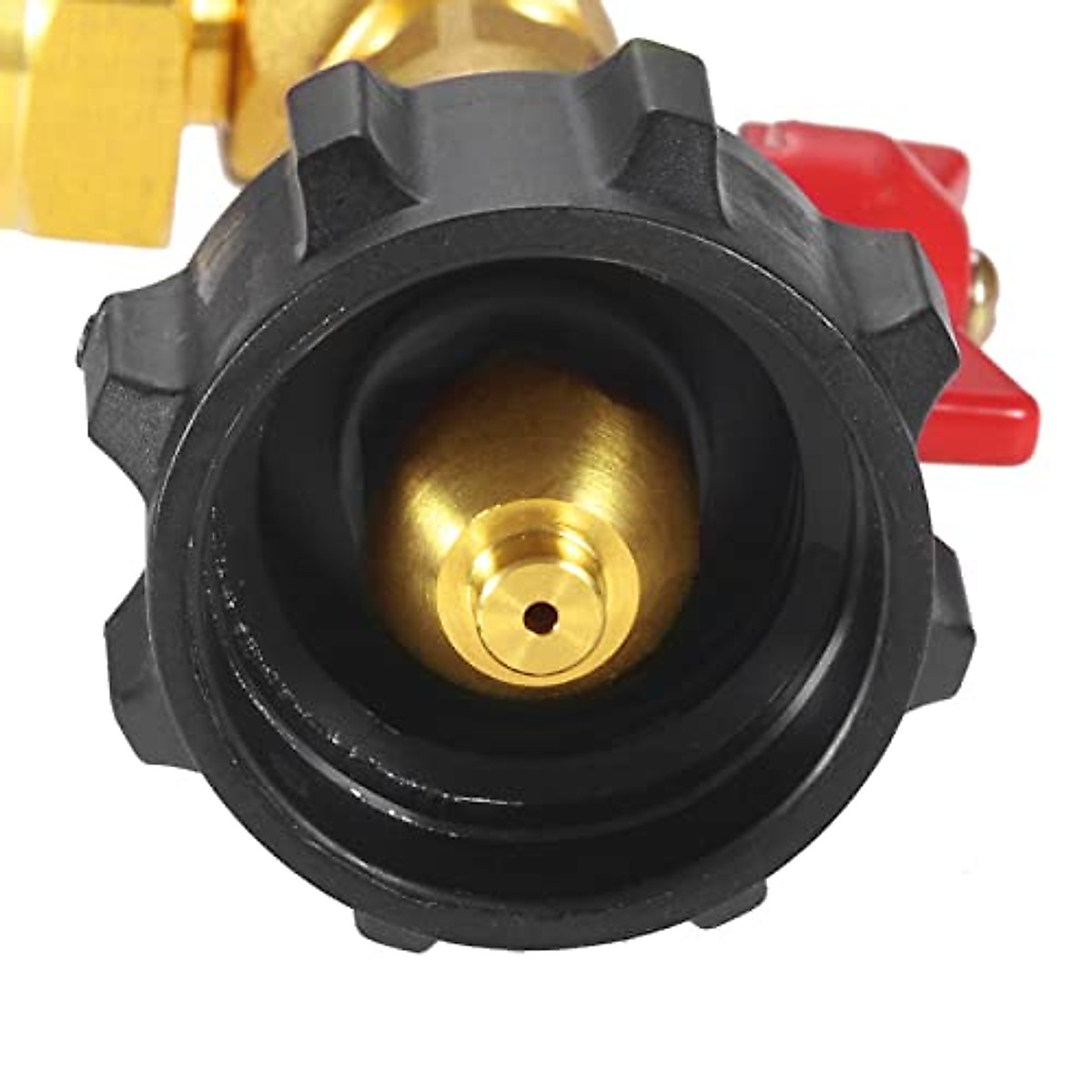 Joywayus QCC1 Propane Refill 90° Elbow Adapter with Control Ball Valve LP Gas Refill Fits for All Camping Grill 1LB Tank Cylinder