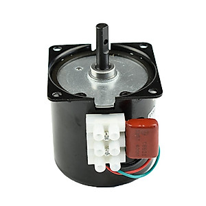 CHANCS 60KTYZ AC Synchronous Electric Geared Motor 110V 2.5-3RPM Low Speed Gearbox High Torque 80Kgf.cm Barbecue Metal Geared for Rotisserie Turntable