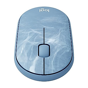 Logitech Pebble Wireless Mouse with Bluetooth or 2.4 GHz Receiver - Blue Marble