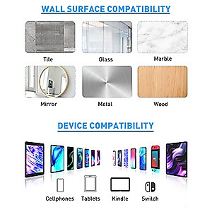 Tryone Shower Phone Holder - Universal Wall Mount Cellphone Stand for Bathroom Mirror/Bedside/Kitchen/Recording Compatible with iPhone iPad Series/Samsung Galaxy Smartphone Tablet/Switch OLED