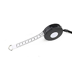 WIN TAPE 80'' / 205 CM Black Retractable Tape Measure with Black Rope