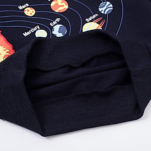 Akyzic Boys Space Galaxy Sweatshirts Cool Planet Fleece Sweater Toddler Pullover Tops Long Sleeve Crewneck Kids Solar System Shirt 6t / 130