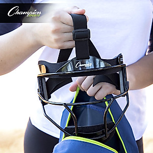 Champion Sports Steel Softball Face Mask - Classic Fielders Masks for Youth - Durable Head Guards - Premium Sports Accessories for Indoors and Outdoors - Pink