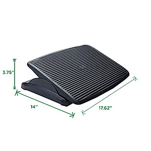 Mind Reader Adjustable Height Ergonomic Foot Rest, Black