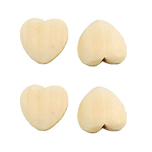 50pcs Natural 25mm Unfinished Wood Hearts Beads with Holes Eco-Friendly Wooden Handing Materials DIY Beading Craft Accessories (Heart Beads 50pcs)