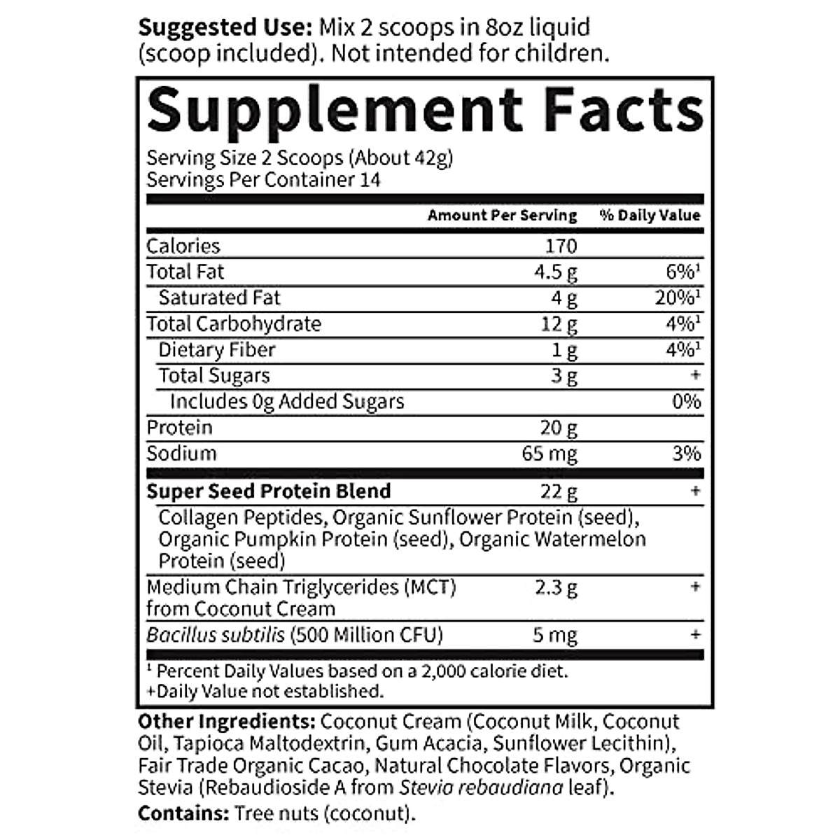 Garden of Life Grass Fed Collagen Protein Powder - Chocolate, 14 Servings, Collagen Powder for Joints Mobility Muscle Repair, Collagen Peptides Super Seeds Coconut MCTs, Keto Collagen Supplements