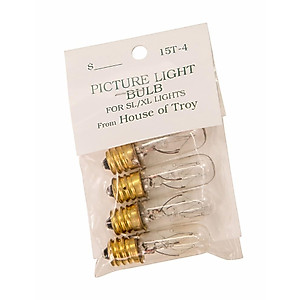 House of Troy 15T4-BAG 15 Watt T4 Bulbs, Pack of 4