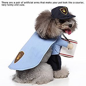 Funny Costumes Pet Suit, Cute and Adorable Pet Mail Carrier Costume Hoodie Coat for Birthdays Role Playing for Christmas Halloween(L)