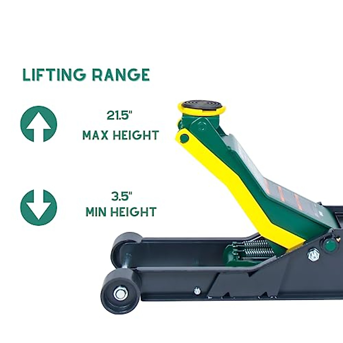 Omega Pro 3.5 Ton Low Profile Floor Jack - Lowering Speed Control with Hydraulic Quick Magic Lift - Heavy Duty Lifting from 3.5" to 21.5" for Auto Car Garage Shop