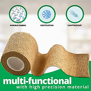 MEDca Self Adherent Cohesive Wrap Bandages 2 Inches X 5 Yards 6 Count, (Rainbow Color)