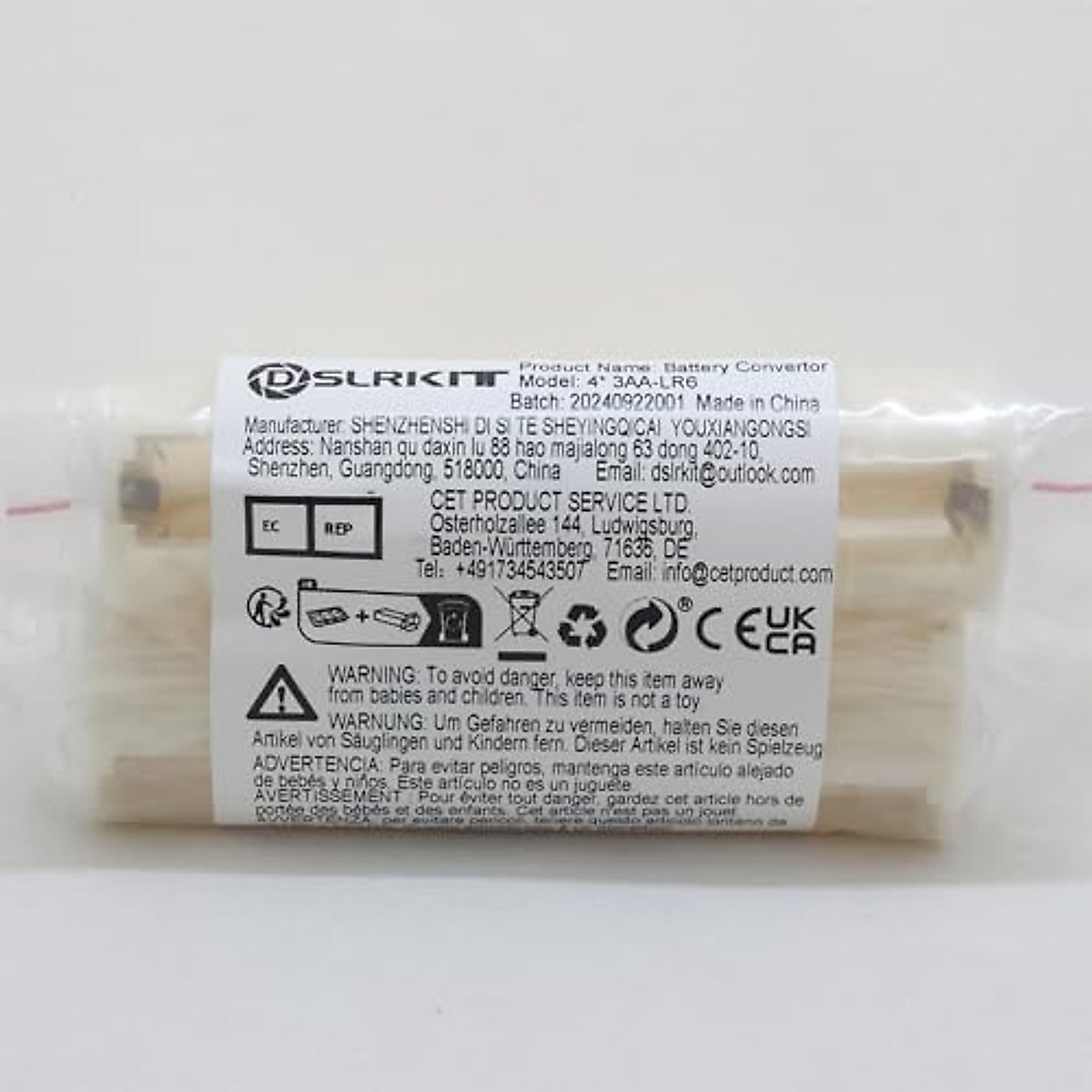 DSLRKIT 3AA(LR6) to D Size Parallel Battery Convertor Adapter Holder (Pack of 4)