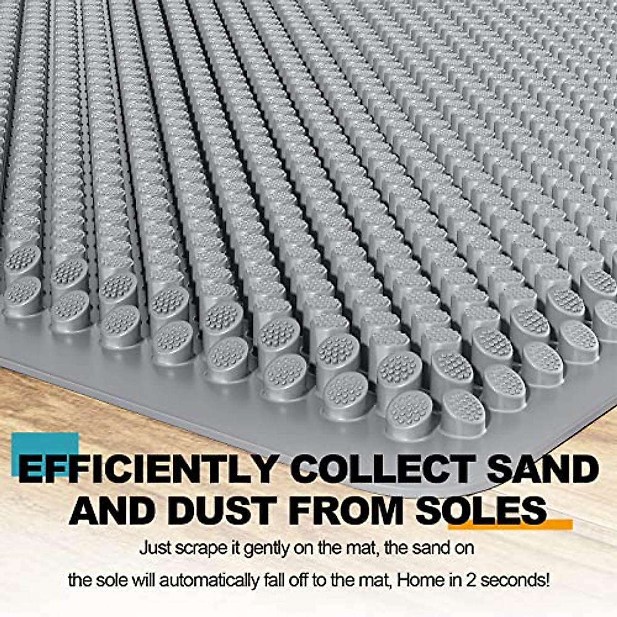 Hreasky Silicone Indoor Door Mat - Quick Dry, Strong Suction& Machine Washable Floor Mat, Low Profile for Home Entrance, Garage, Patio, 17"x 30" (Gray)