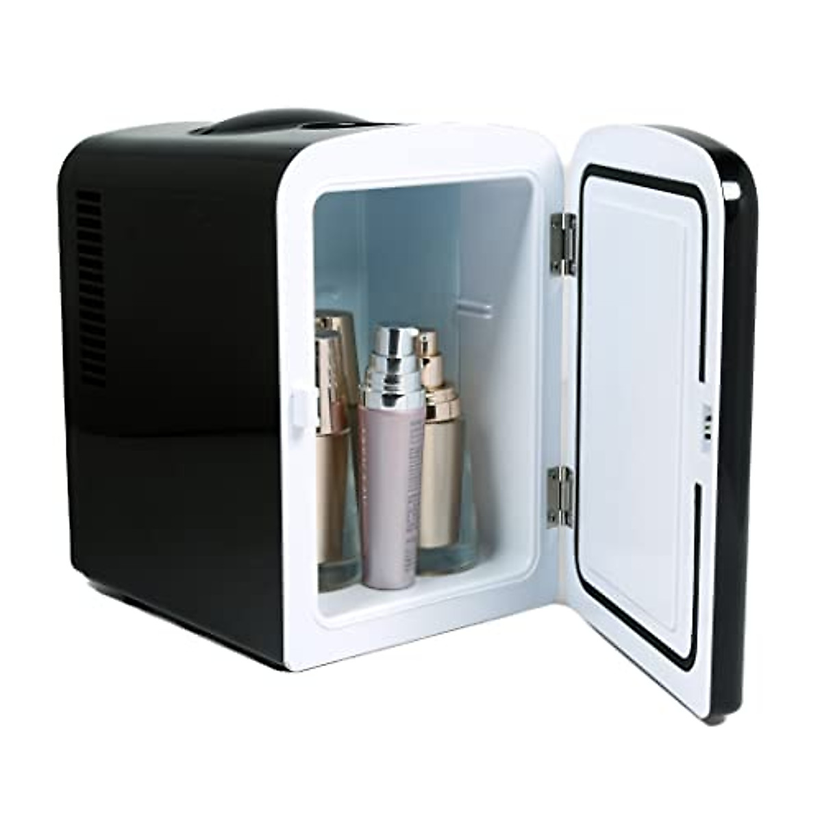 Frigidaire Mini Portable Compact Personal Fridge Cooler, 4 Liter Capacity Chills Six 12 oz Cans, 100% Freon-Free & Eco Friendly, Includes Plugs for Home Outlet & 12V Car Charger – Black