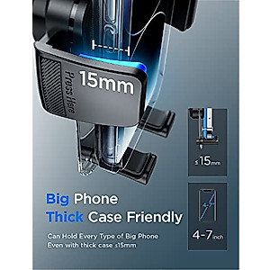 LISEN Car Phone Holder [Anti-Slip Silicone Design] Universal Vent Phone Mount for Car with Acrylic Clear Material Car Mount for iPhone 14 13 12 11 X XR Pro Max Mini 8 7 6 Plus and More