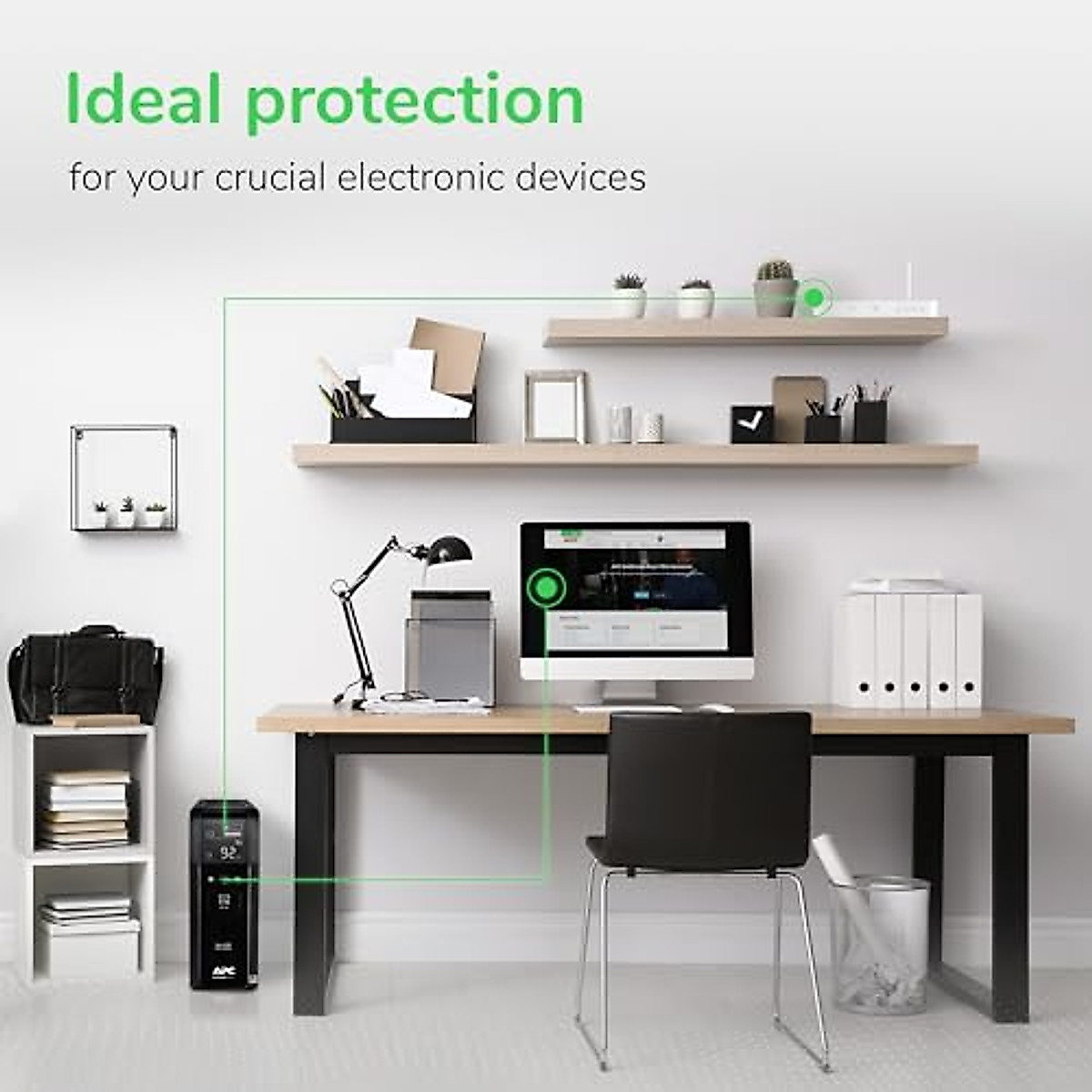 APC UPS 1000VA Sine Wave UPS Battery Backup and Surge Protector, BR1000MS Backup Battery Power Supply with AVR, (2) USB Charger Ports