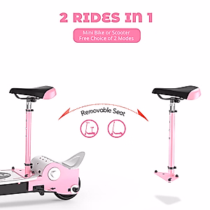 MAXTRA E120 Electric Scooter with Seat for Kids Ages 6-12, 60 Mins Long Battery Life, Removable Seat 2 Riding Styles, 155LBS Max Load