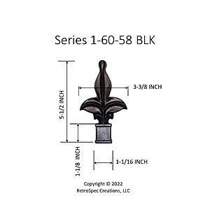 Retrospec Creations 25 Each for 5/8” Plastic Finial Tops for Iron Picket Fence Tops Fleur De Lis – #1-60-58