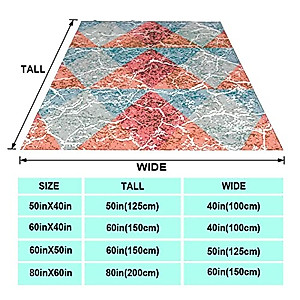 Christmas Blanket 40x60 Inches Warm Cozy Blanket Soft Flannel Blanket Throws Compatible with Marble Geometric Triangle Red for Living Room Sofa Beding Couch Travel Camping All Seasons