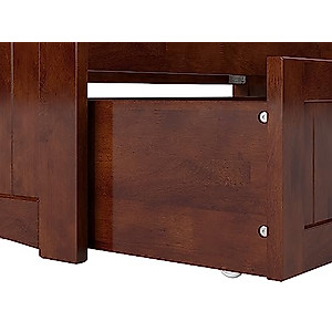 AFI, Nantucket Twin Size Wood Daybed Frame with 2 Storage Drawers, Walnut (Brown)