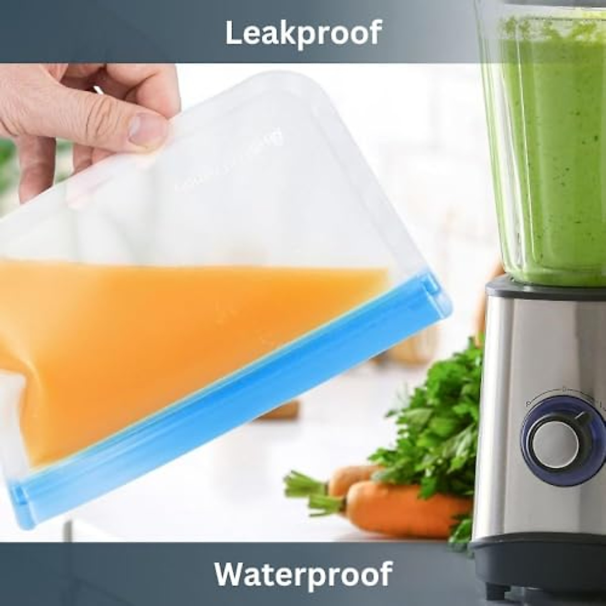 MHSEcoFriendly Meal Prep Storage Kit - 15 Reusable Freezer Bags, Baggy Rack, & 20 Strong Freezer Labels | BPA-Free, Leakproof, & Multipurpose Food Storage